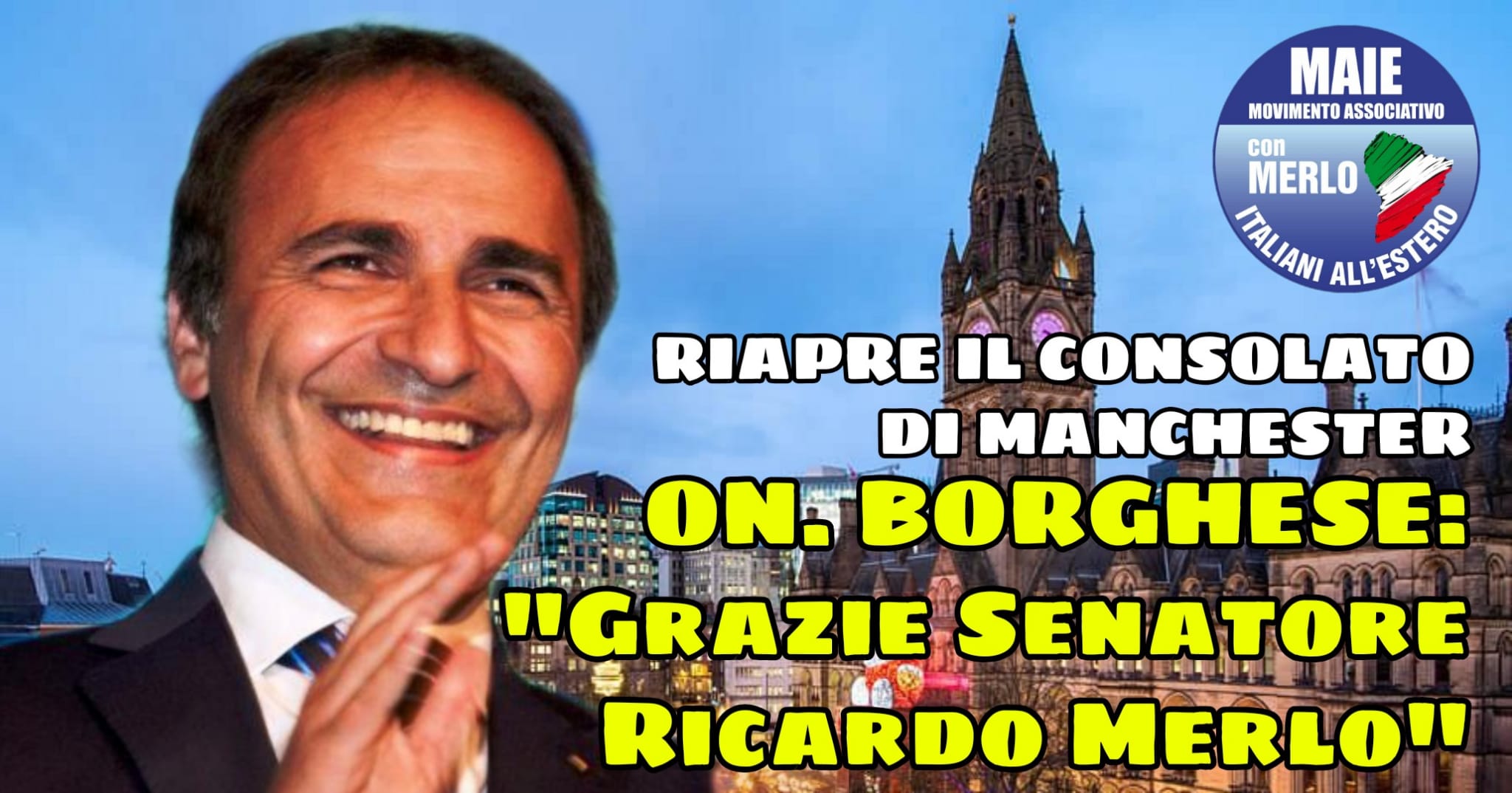 Borghese (MAIE): "Grazie Senatore Merlo. Oggi la riapertura del ...
