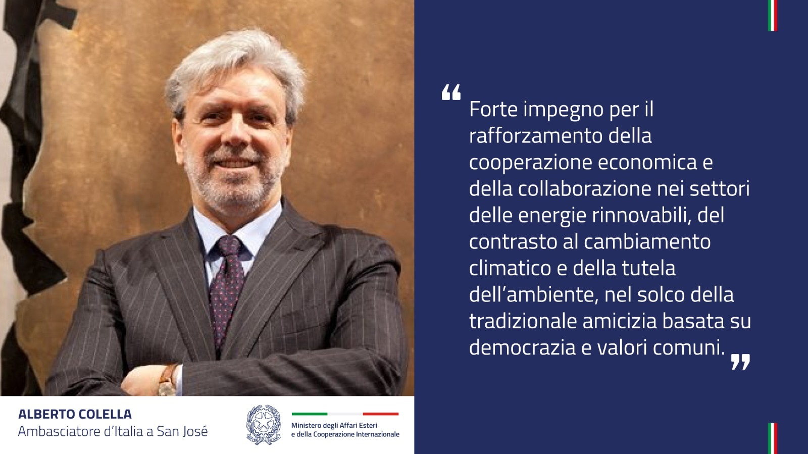 COSTA RICA | Messaggio del nuovo Ambasciatore d’Italia a San Josè ...